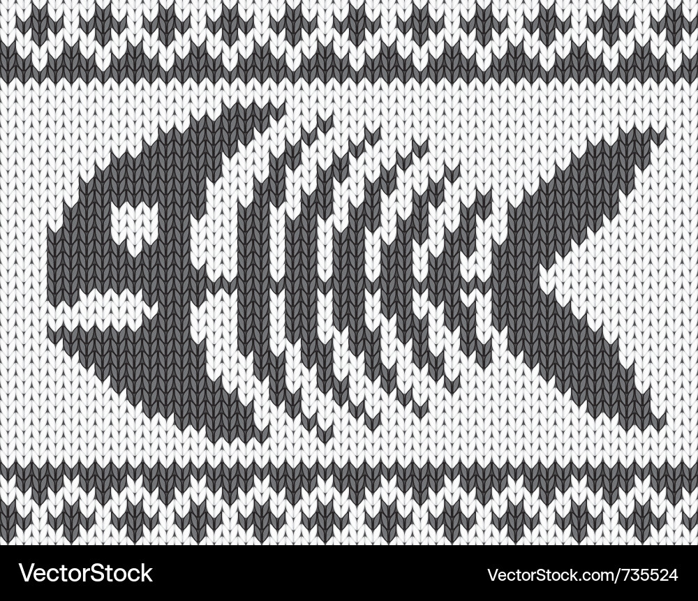 Knitted pattern with fish skeleton Royalty Free Vector Image