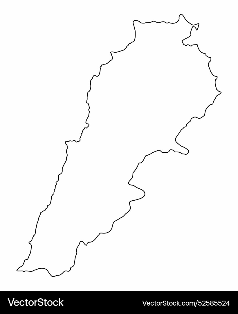 Lebanon outline map Royalty Free Vector Image - VectorStock