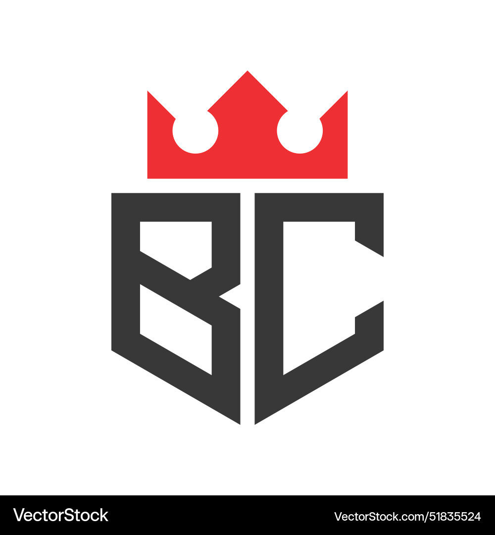 Letter bc crown logo Royalty Free Vector Image