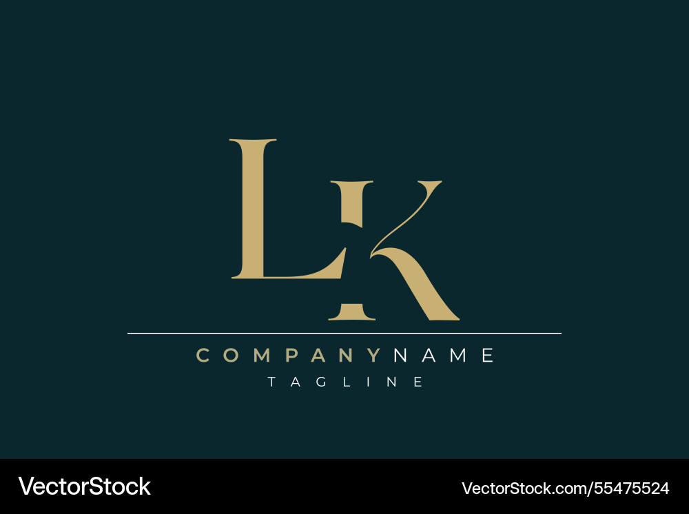 Lk abstract logo design Royalty Free Vector Image