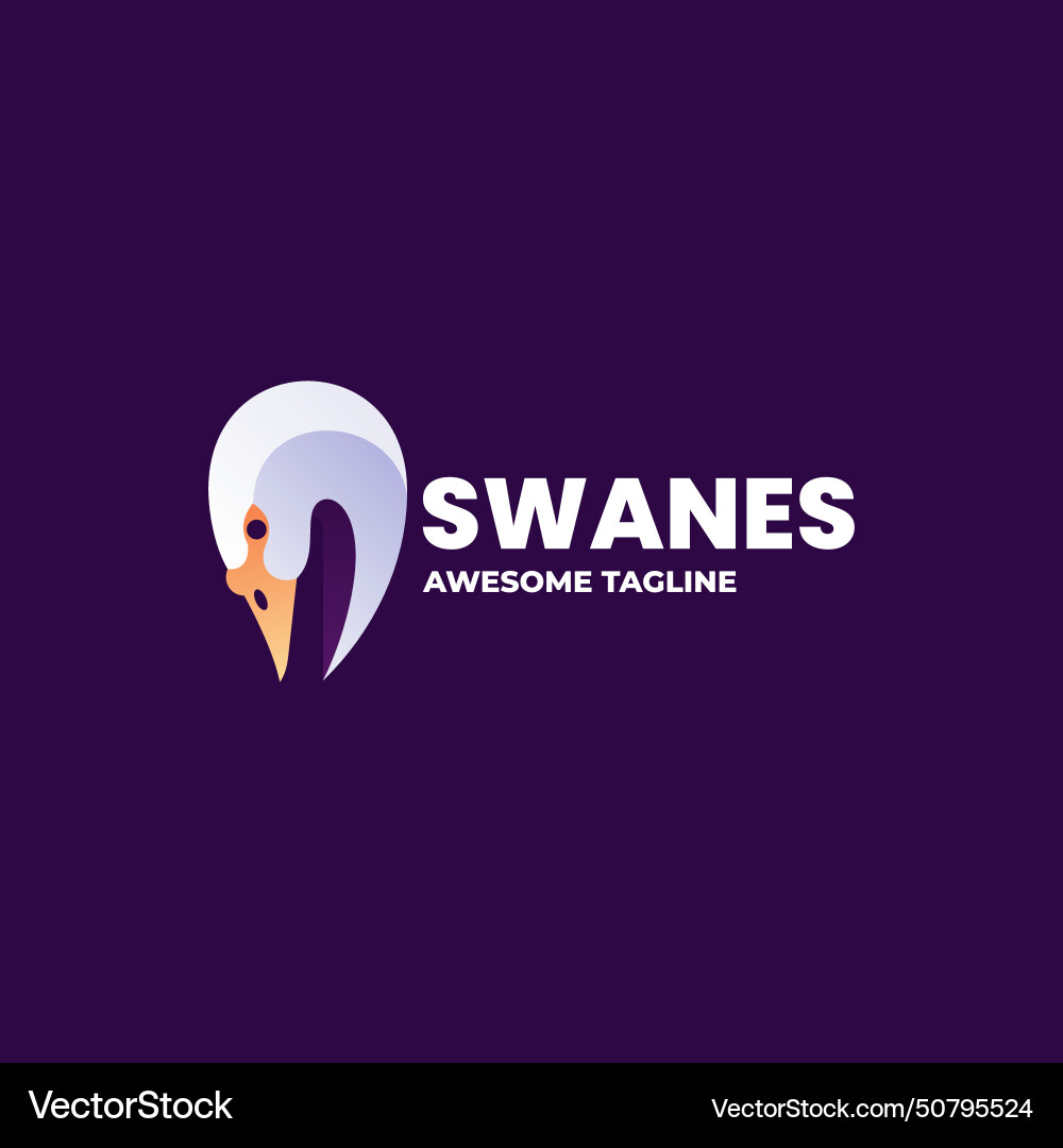 Logo swan gradient colorful style Royalty Free Vector Image