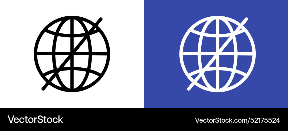 Offline logo sign set outline Royalty Free Vector Image