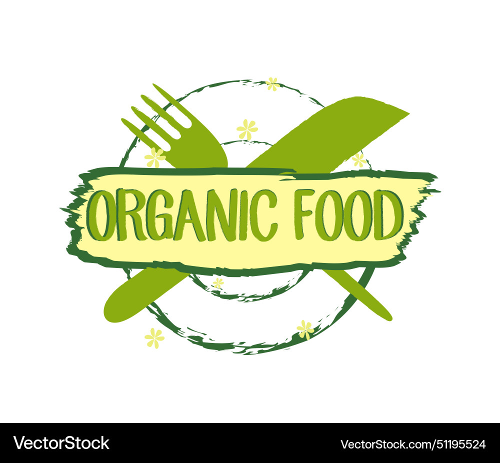 Organic food sticker Royalty Free Vector Image