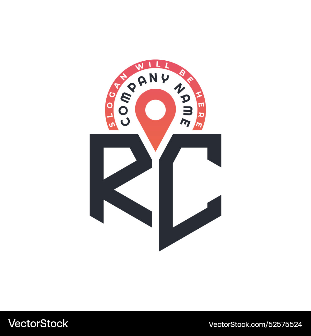 Rc location logo design for human resources Vector Image
