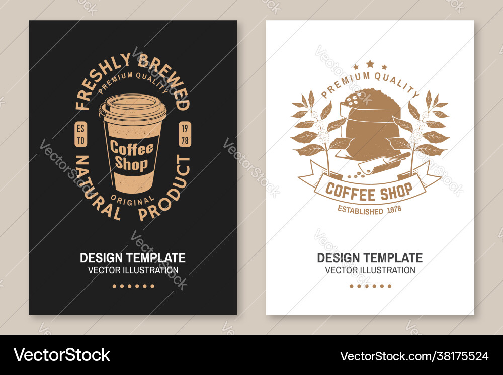 Set Kaffee Logo Badge Template Lizenzfreies Vektorbild