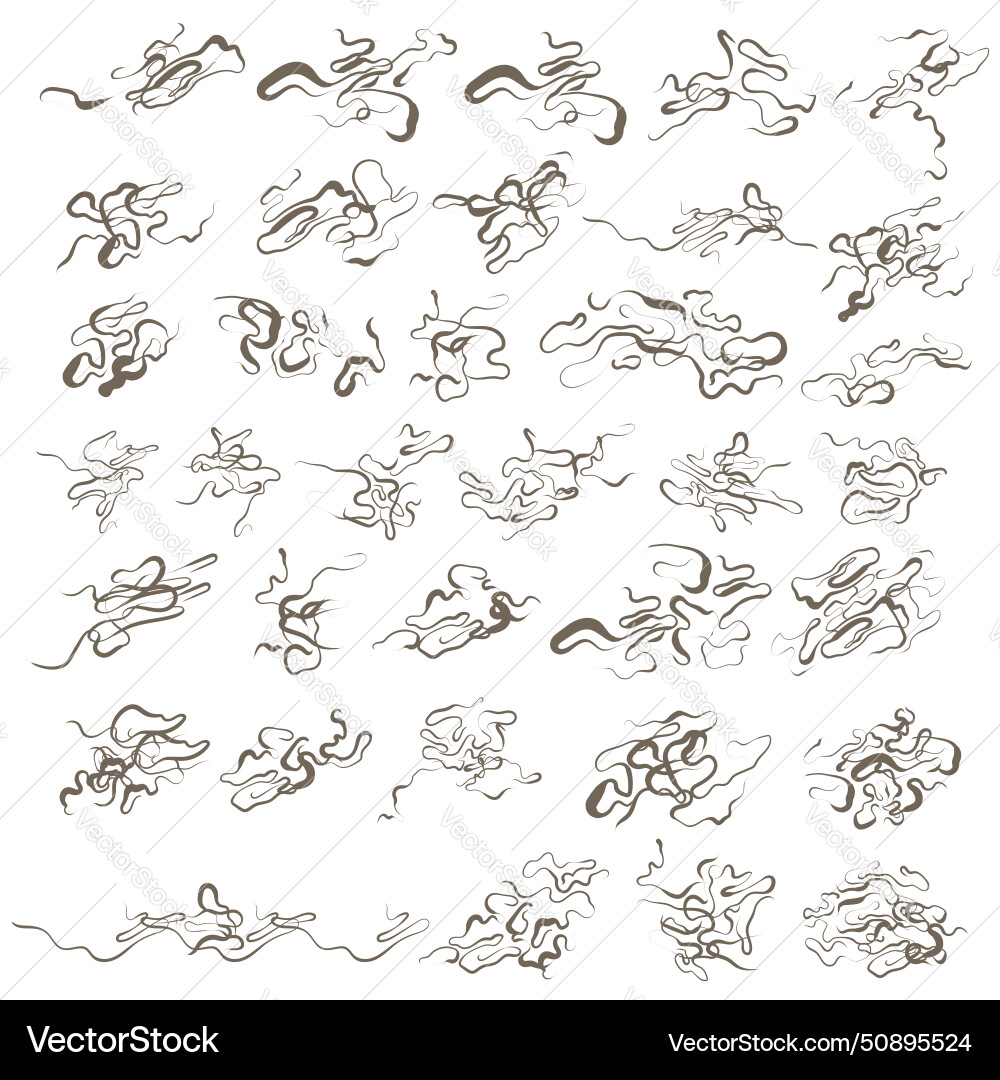 Set of abstract doodle lines Royalty Free Vector Image