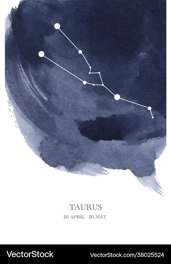 Taurus constellation astrology watercolor Vector Image
