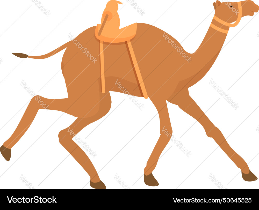 Camel run on track icon cartoon farming Royalty Free Vector