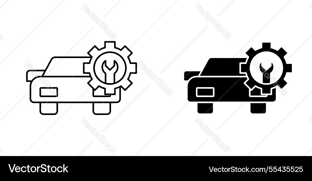Car mechanic icons thin line designs Royalty Free Vector