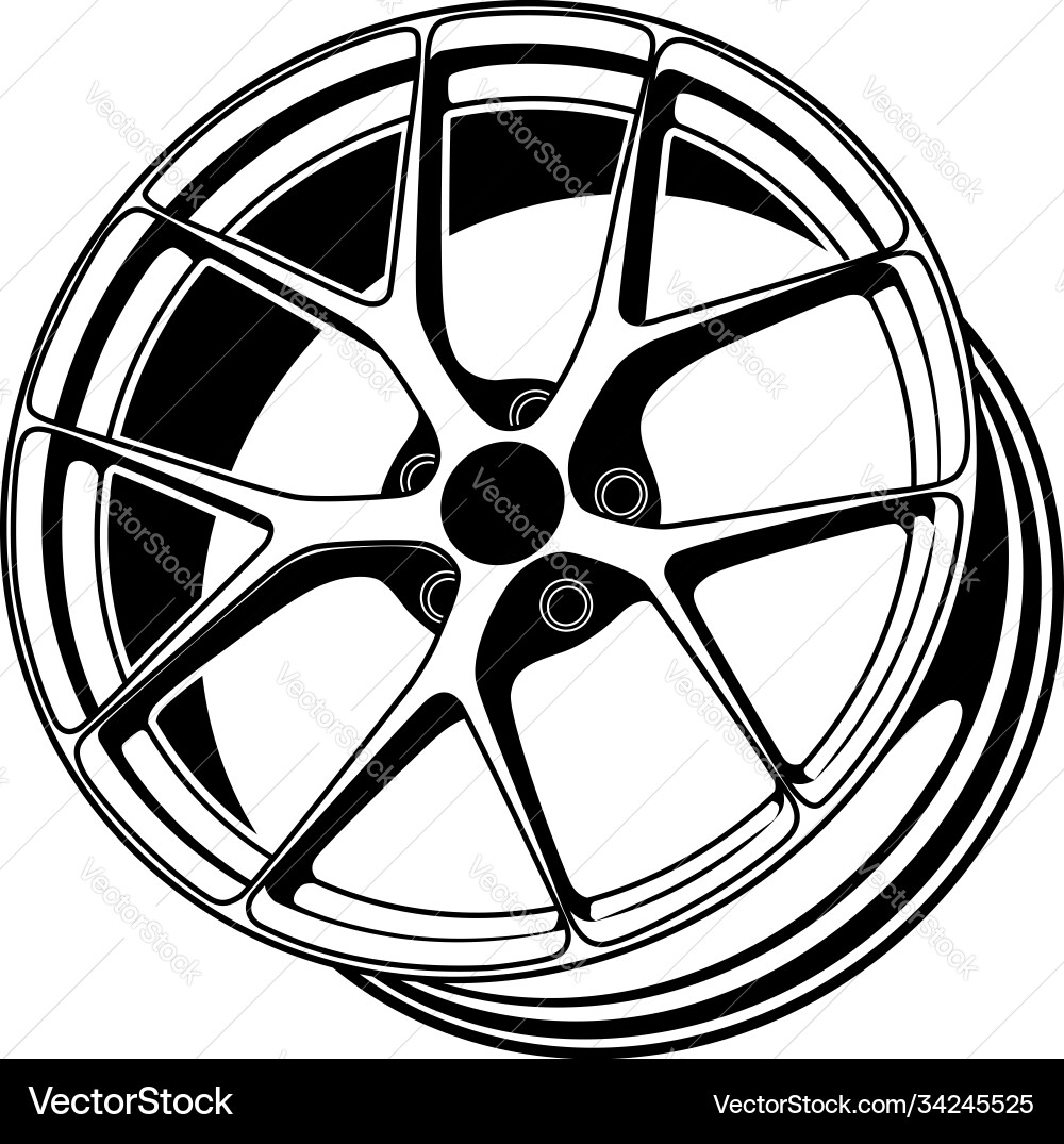 Car wheel line art Royalty Free Vector Image - VectorStock