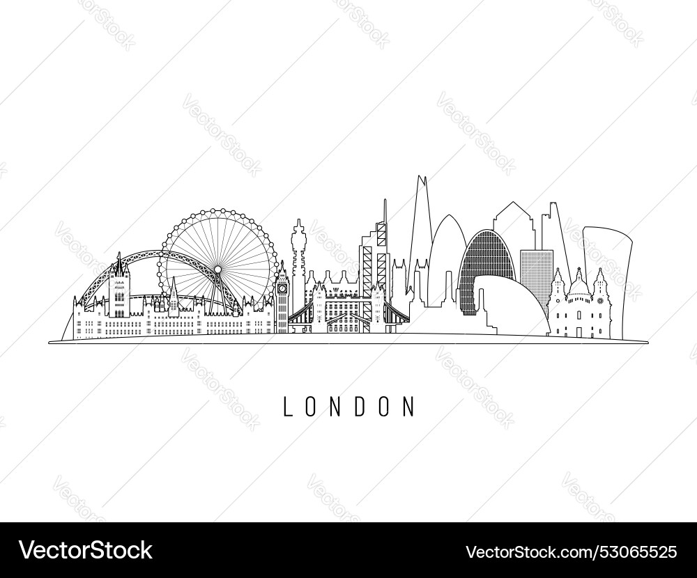 Detailed london skyline Royalty Free Vector Image