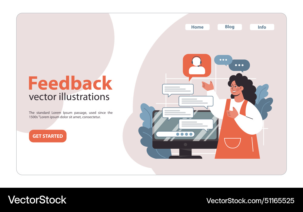 Engaging with feedback on a digital platform flat Vector Image