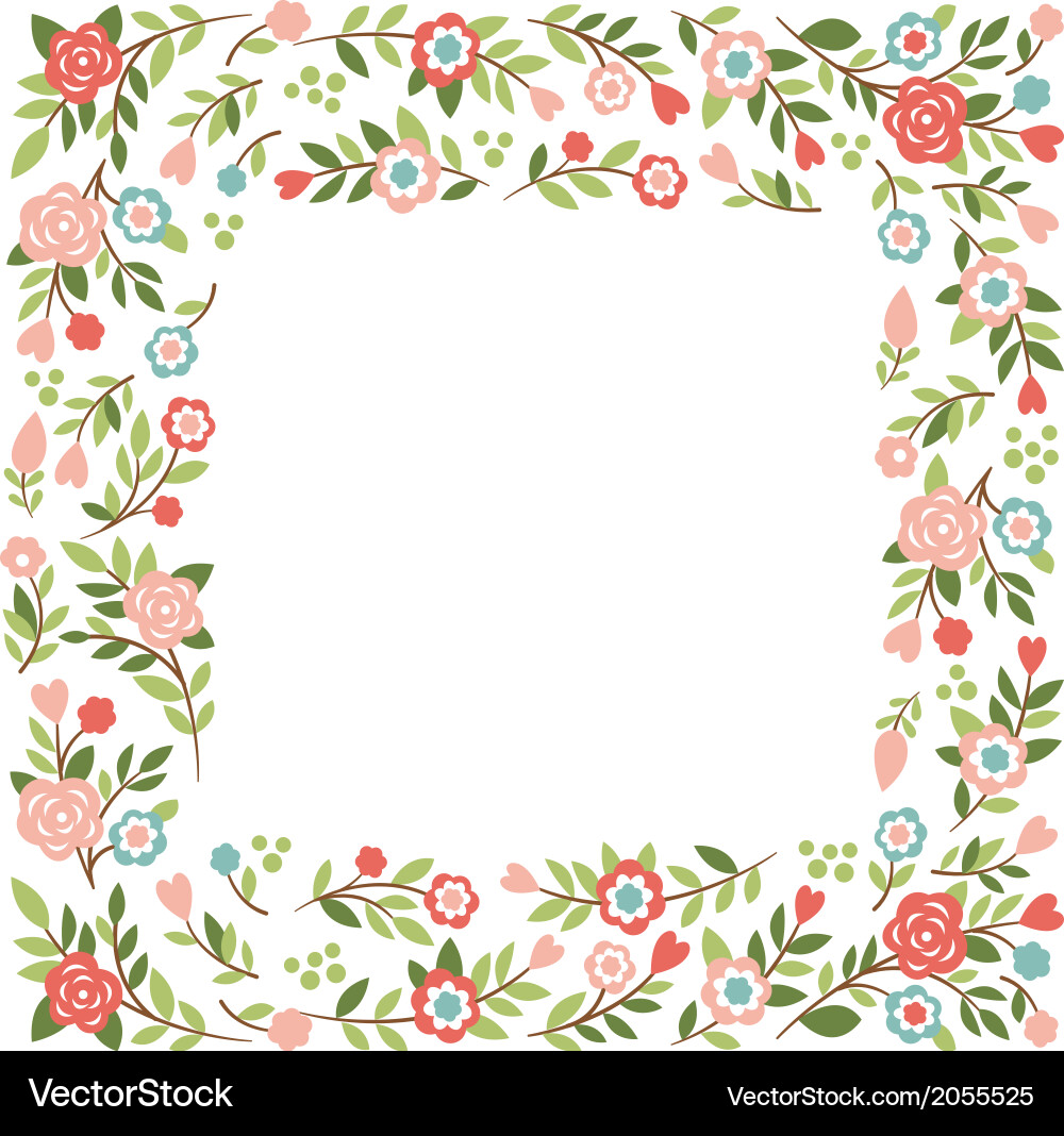Floral frame with place for your text Royalty Free Vector