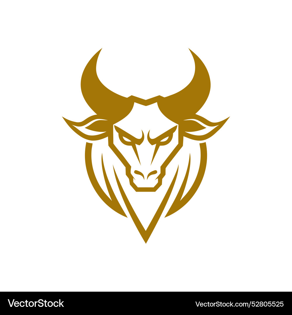 Golden bull logo icon kunst Lizenzfreies Vektorbild