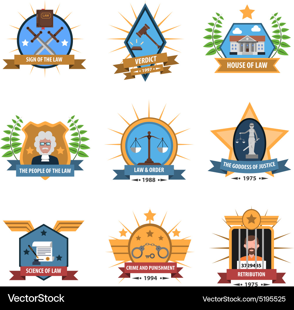 Law label set Royalty Free Vector Image - VectorStock