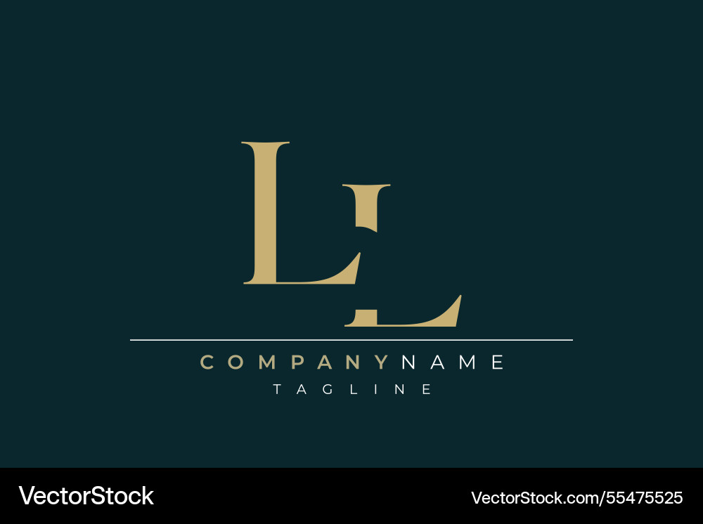 Ll abstract logo design Royalty Free Vector Image