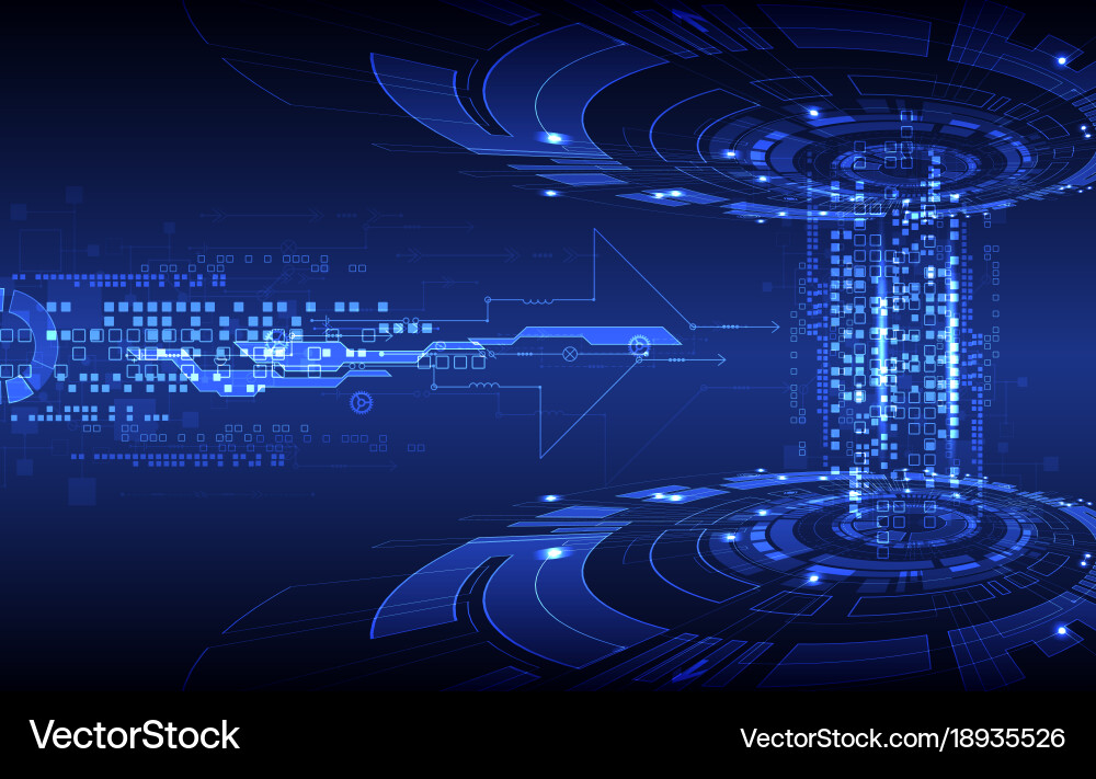 Abstract blue digital communication technology Vector Image