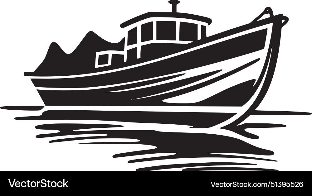 Boat - minimalist and flat logo Royalty Free Vector Image