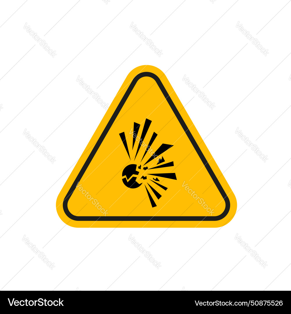 Explosive materials hazard sign icon set warning Vector Image