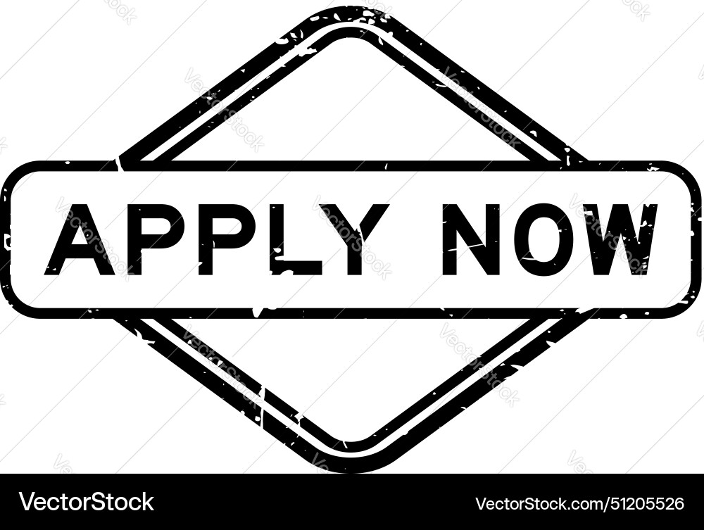 Grunge black apply now word rubber seal stamp Vector Image