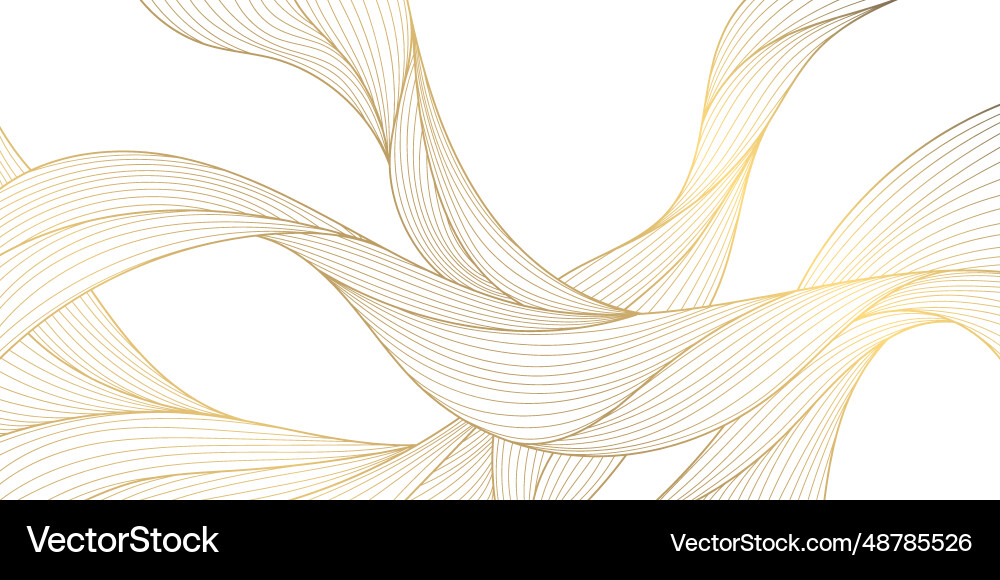 Line luxury golden waves abstract Royalty Free Vector Image