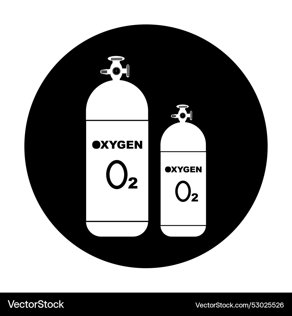 Symbol oxygen cylinder icon Royalty Free Vector Image