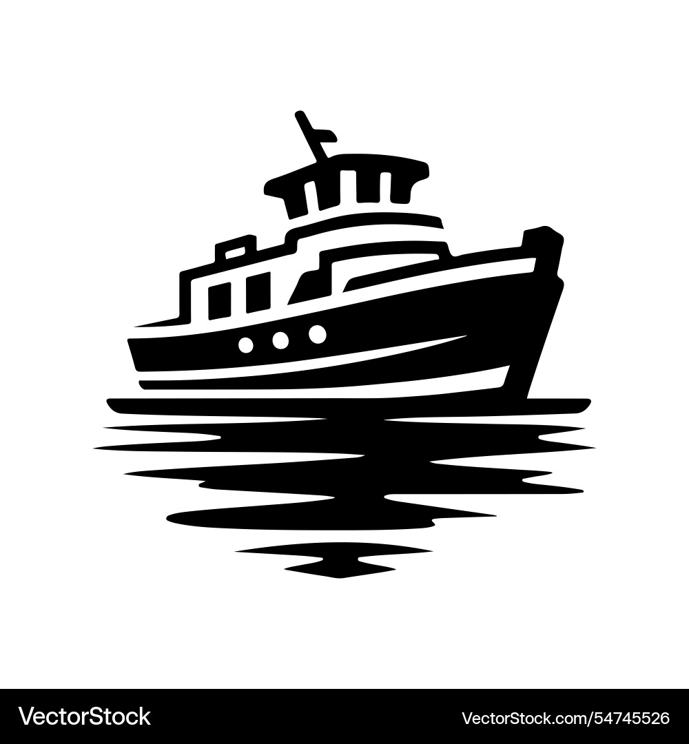 Towboat silhouette perfect for nautical designs Vector Image