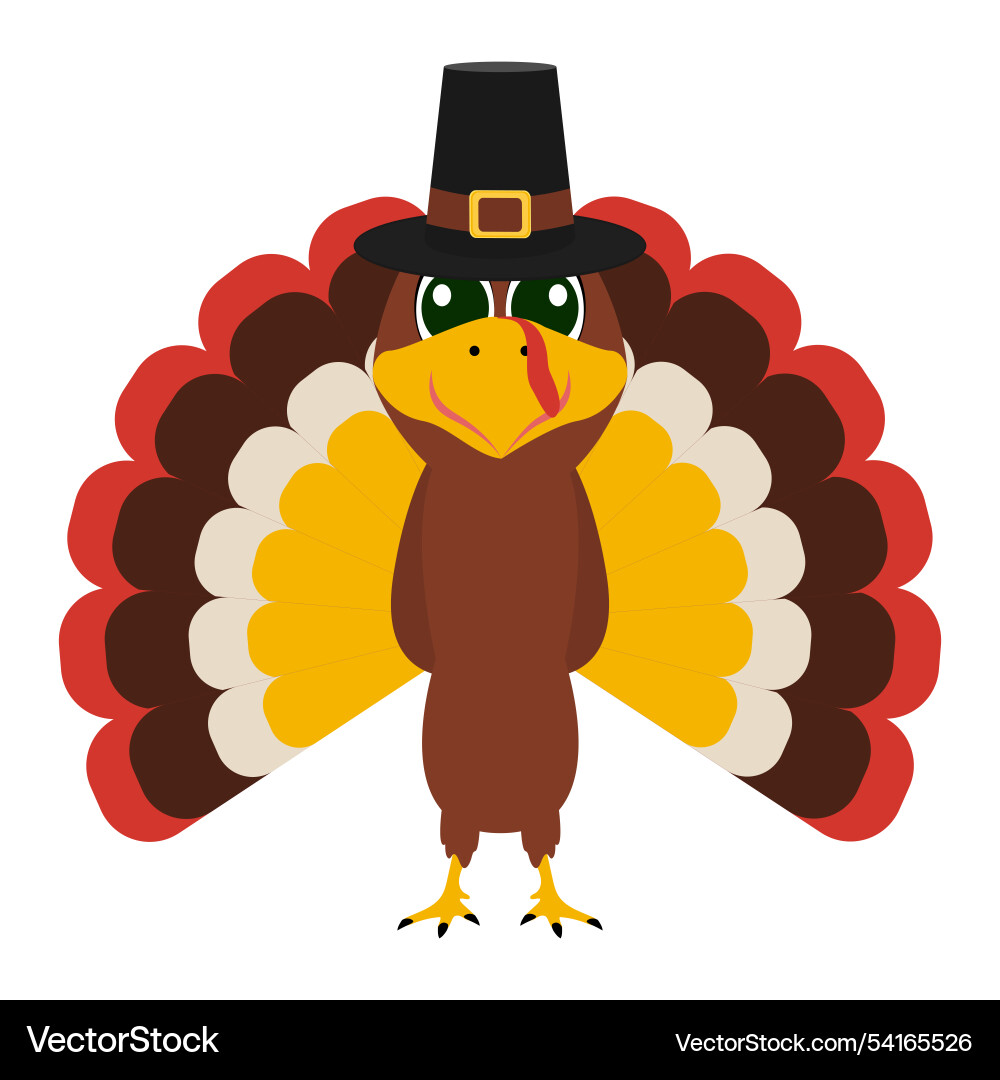 Turkey funny thanksgiving on white background Vector Image