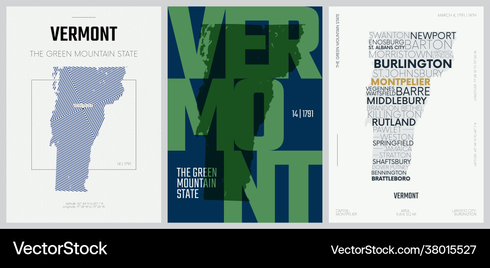 14 50 sets us state posters with name Royalty Free Vector