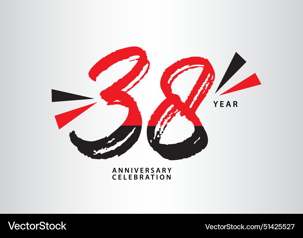 38 year anniversary celebration logotype Vector Image