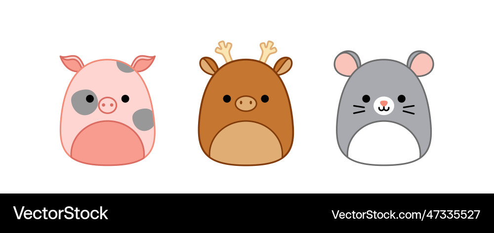 Adorable Deer Squishmallow Plush Toy Royalty Free Vector