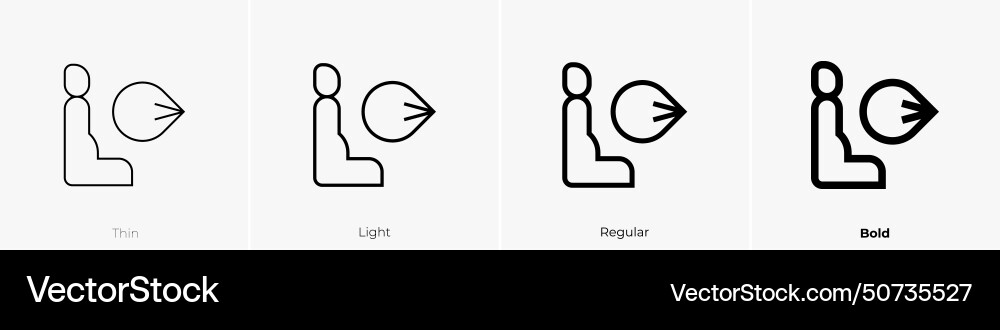 Airbag icon thin light regular and bold style Vector Image