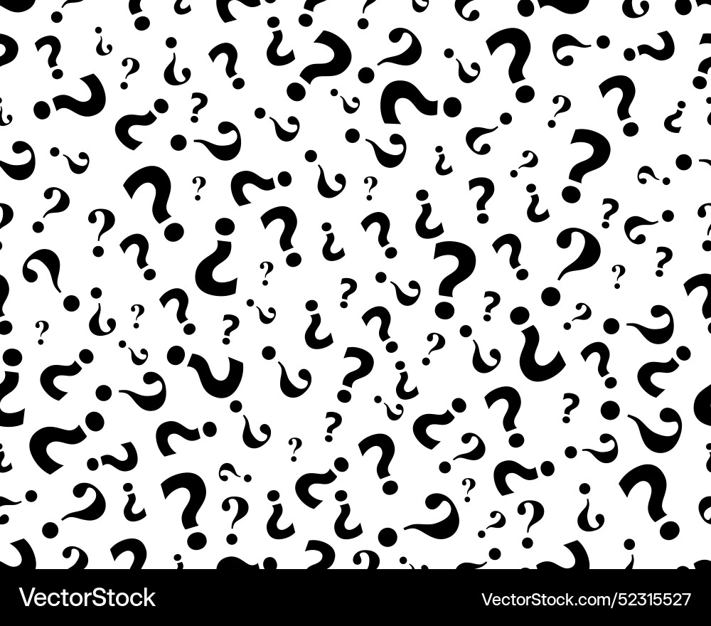 Black question mark seamless pattern Royalty Free Vector