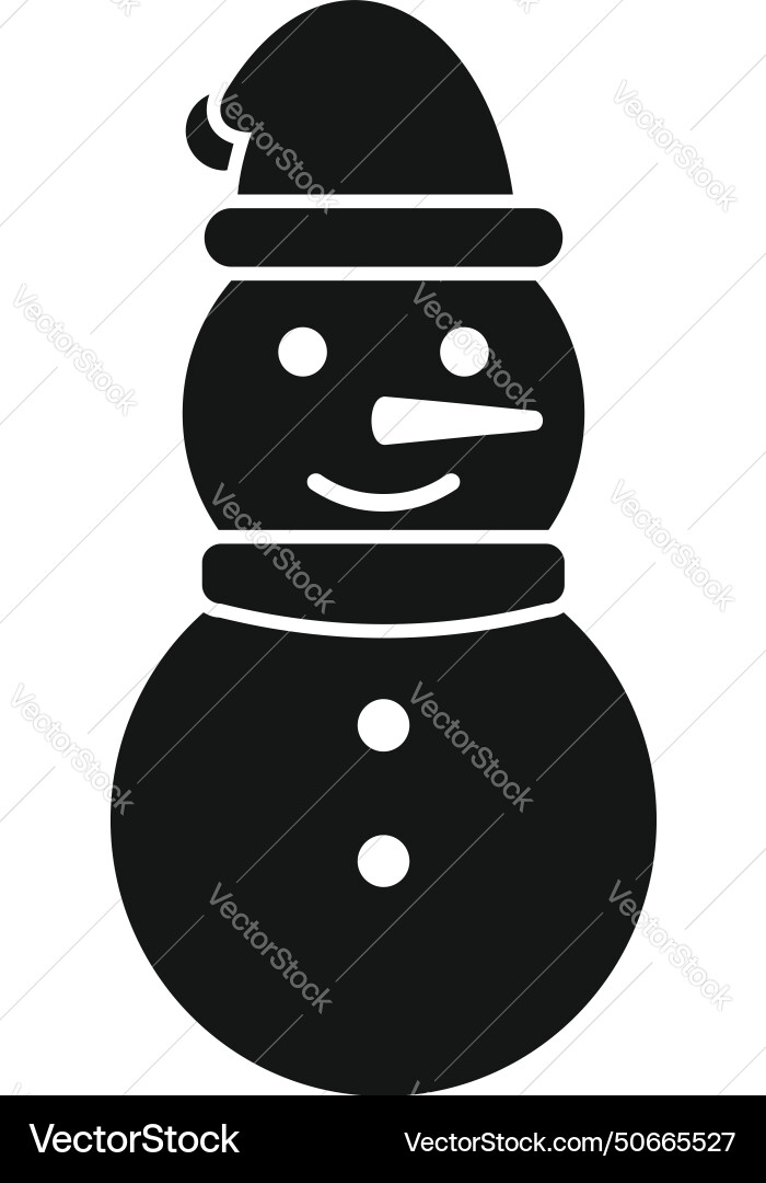 Cute snowman icon simple festive Royalty Free Vector Image