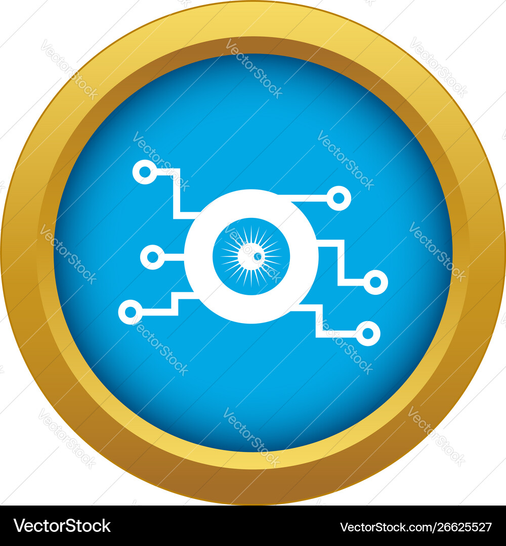 Cyber Eye Symbol Symbol blau isoliert Lizenzfreier Vektor
