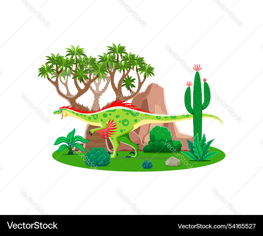 Raptor prehistoric dinosaur cartoon character Vector Image