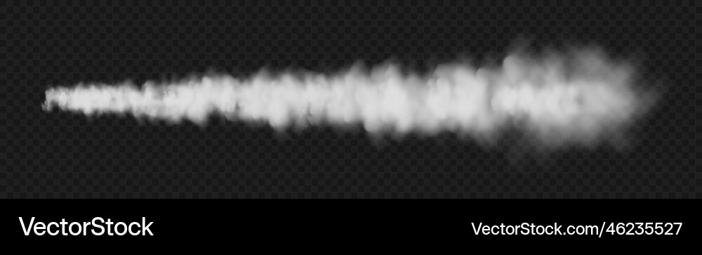 Realistic missile or bullet trace airplane Vector Image