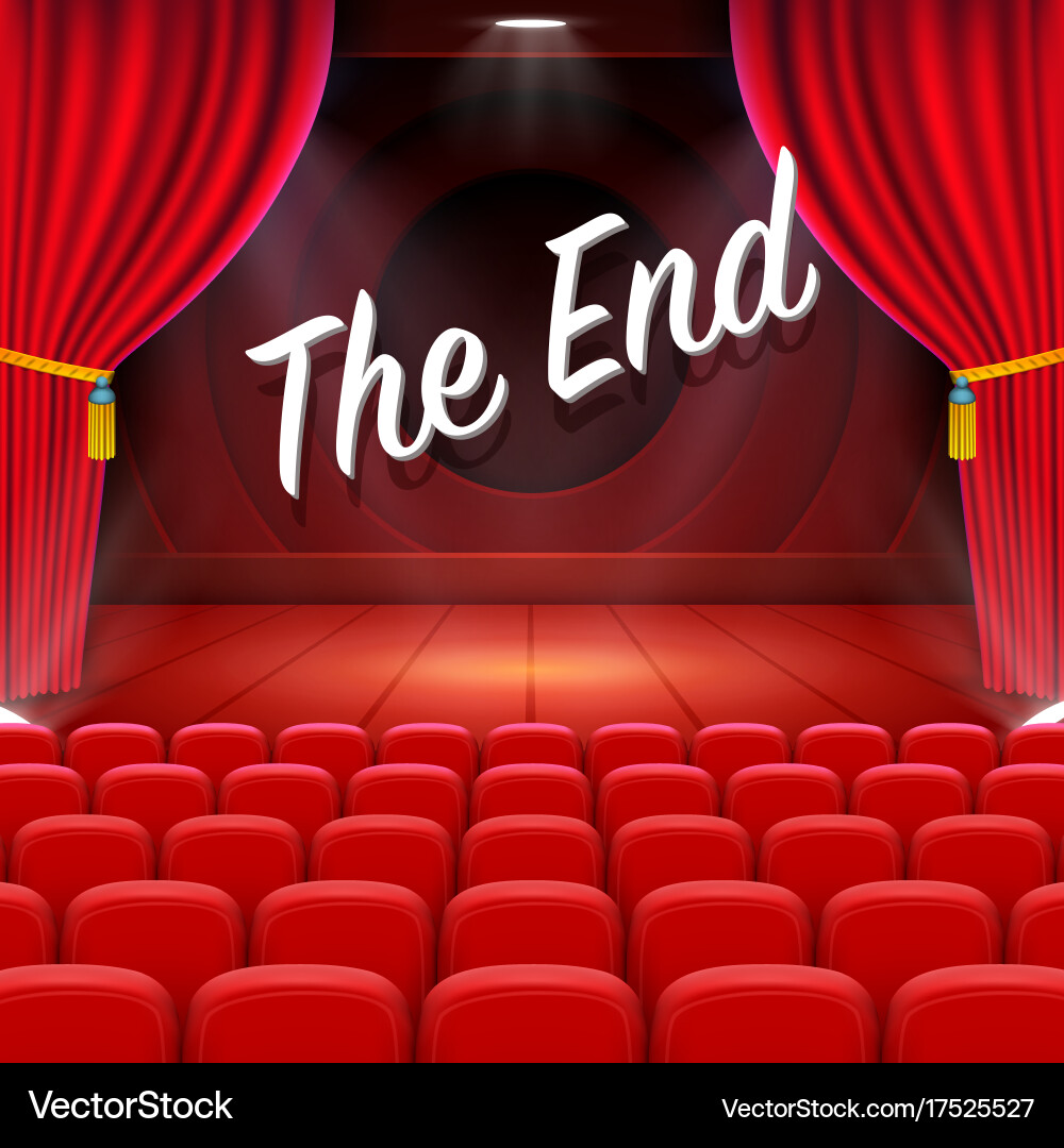 Scene cinema the end background Royalty Free Vector Image