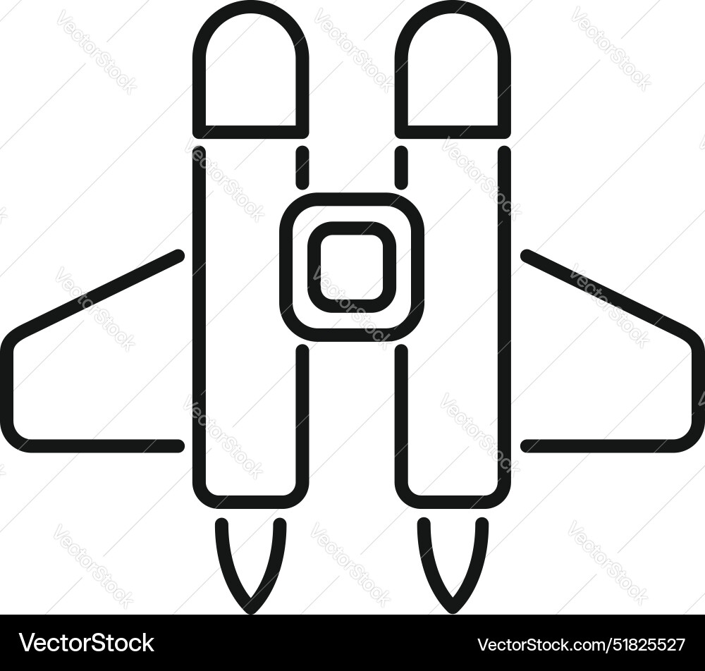 Spaceship taking off with two rocket engines icon Vector Image