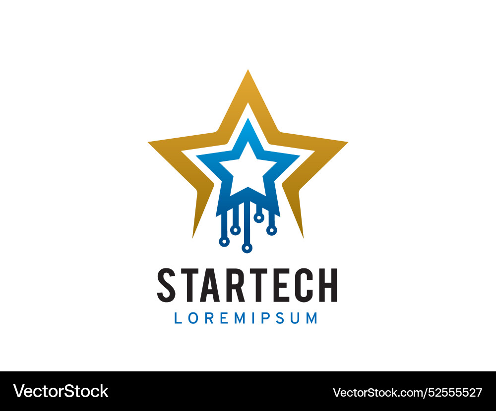 Star technology logo symbol or icon template Vector Image