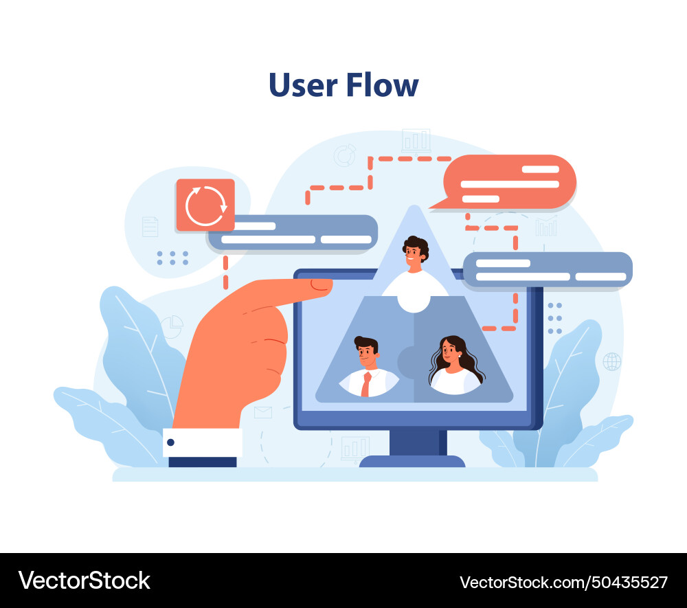 User flow concept flat Royalty Free Vector Image