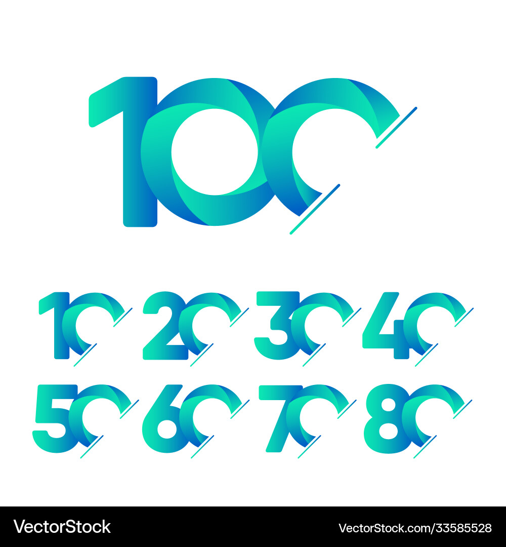 100 years anniversary celebration tosca green Vector Image