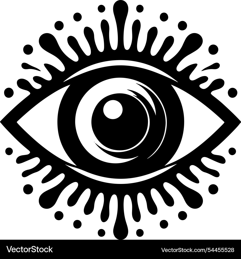 Abstract eye with sunburst design Royalty Free Vector Image