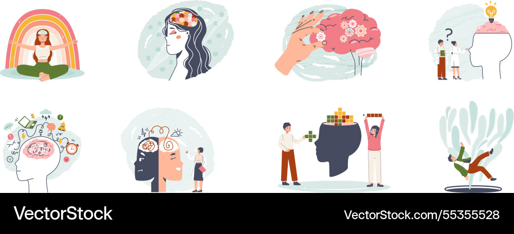Cognitive brain and calm mind support teenagers Vector Image