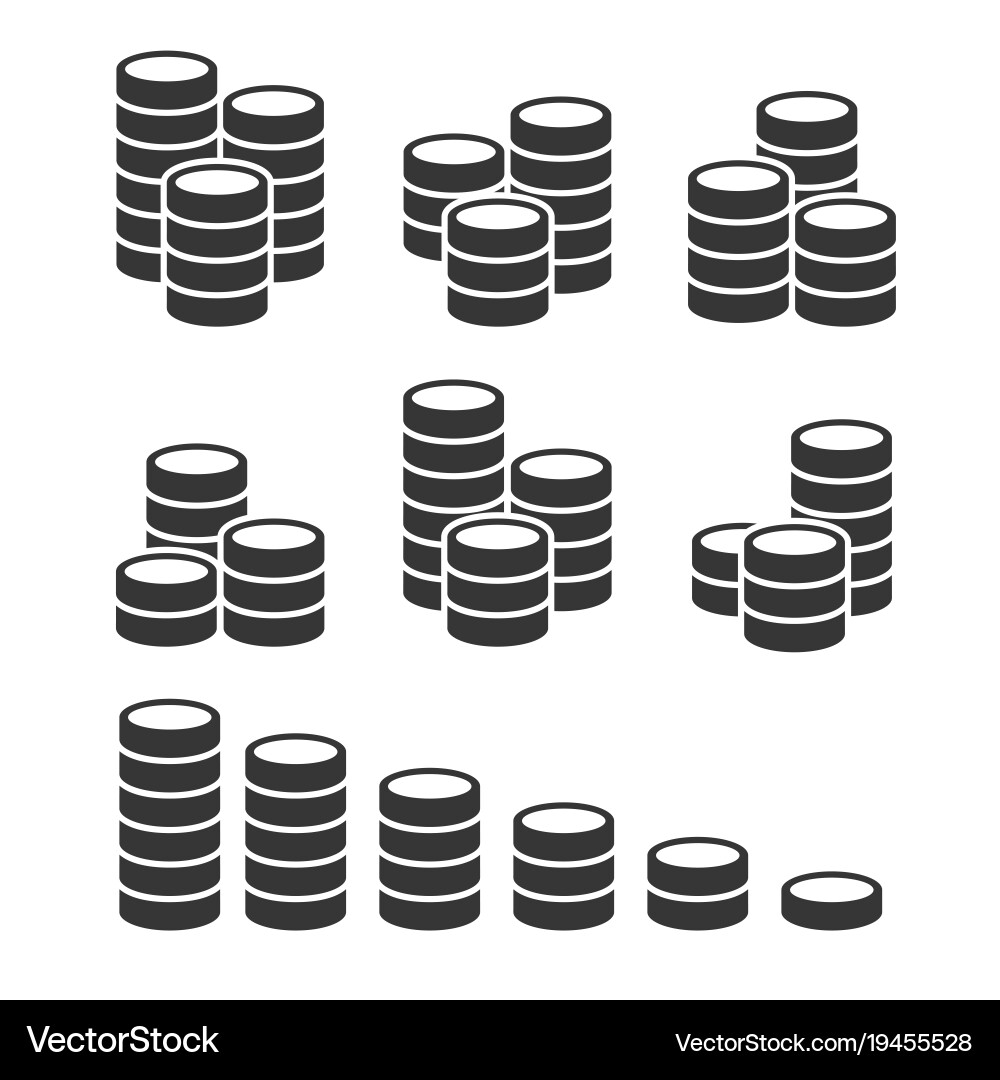 Coin Stack Icons - Wealth & Finance Royalty Free Vector