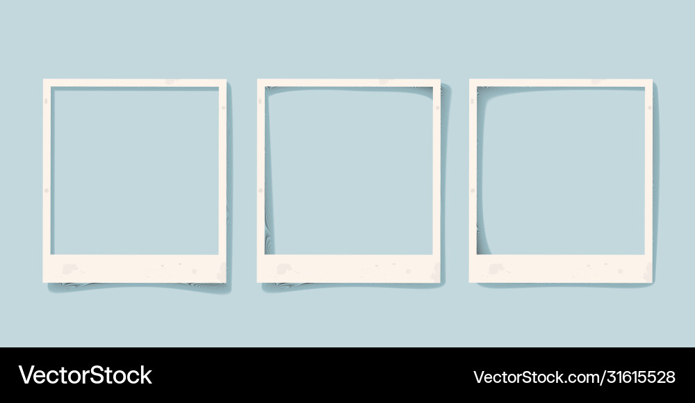 Empty white realistic paper old photo frame Vector Image