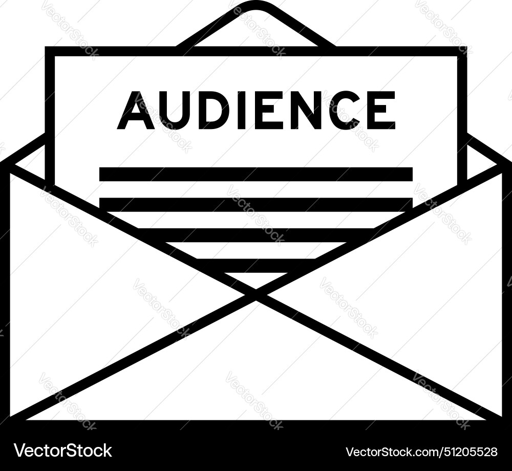 Envelope and letter sign with word audience Vector Image