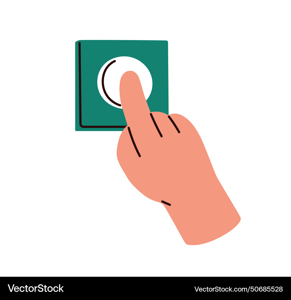 Finger pressing pushing control button hand Vector Image