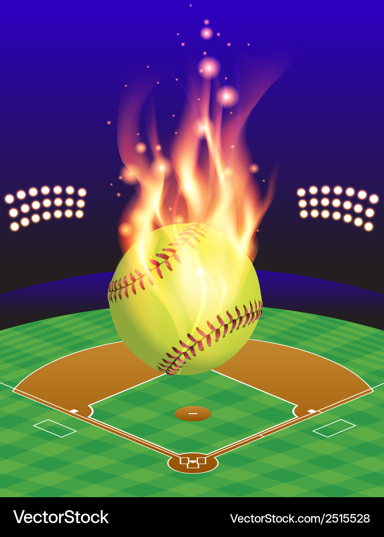 Fire softball field Royalty Free Vector Image - VectorStock