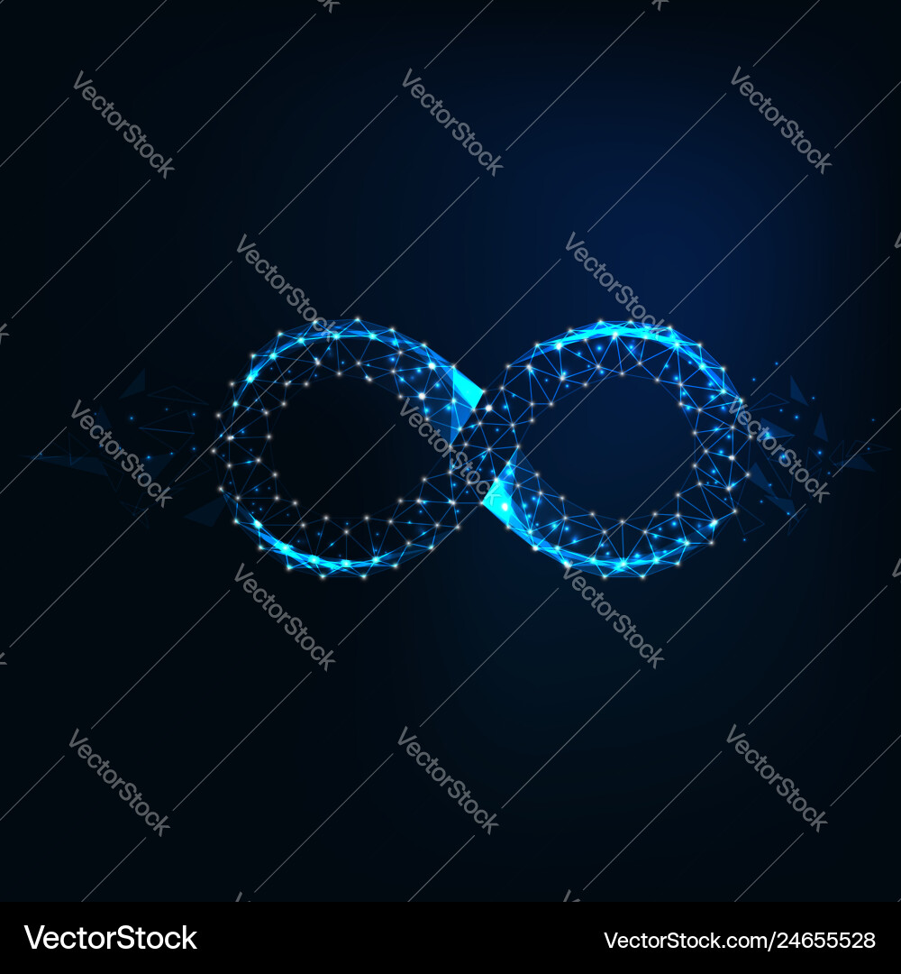 Futuristic glow low polygonal infinity sign made Vector Image